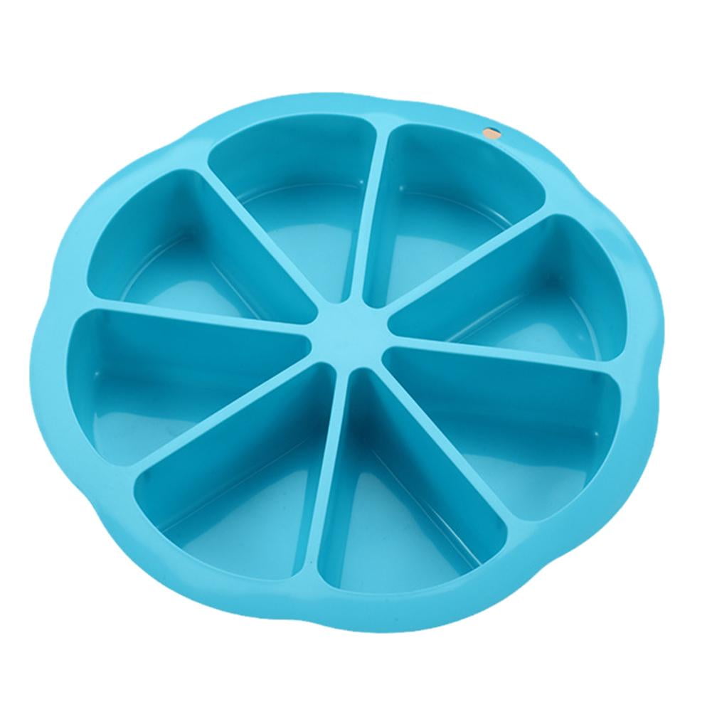 8-Triangle Round Silicone Cake Pan Tins Muffin Pizza Tray Baking K9 ...