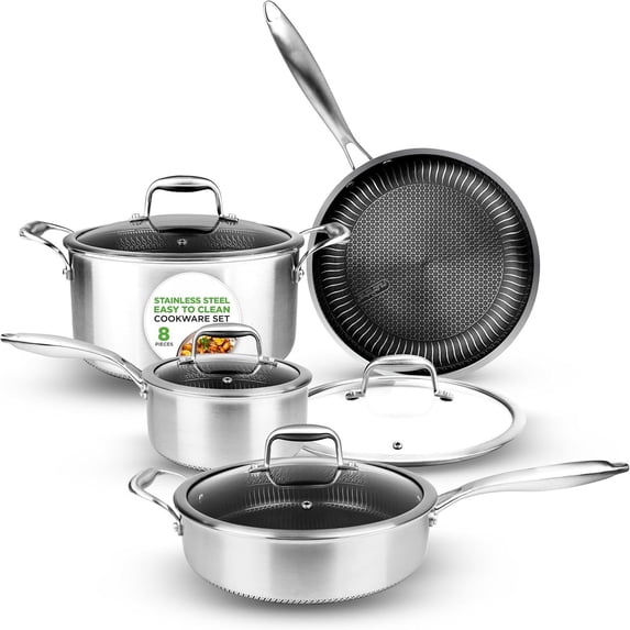 8- Triply Cookware Set Stainless - Triply Kitchenware Pots & Pans Set ...