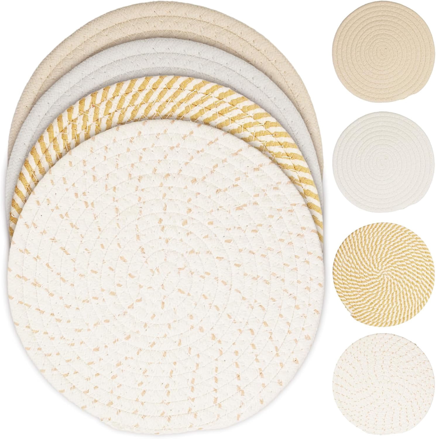 8" Trivets for Pots and Pans, 4 Pack Hot Pads for Kitchen Counter, Heat ...