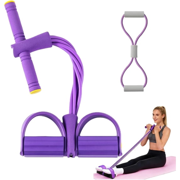 8-Tube Pedal Resistance Band with Handle - Full Body Trainer for ...