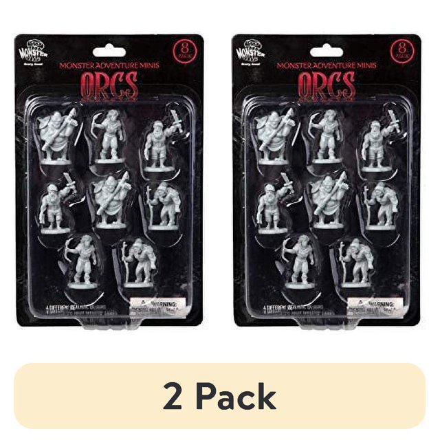(2 pack) 8 Unpainted Fantasy Orc Mini Figures- All Unique Designs- 1 ...