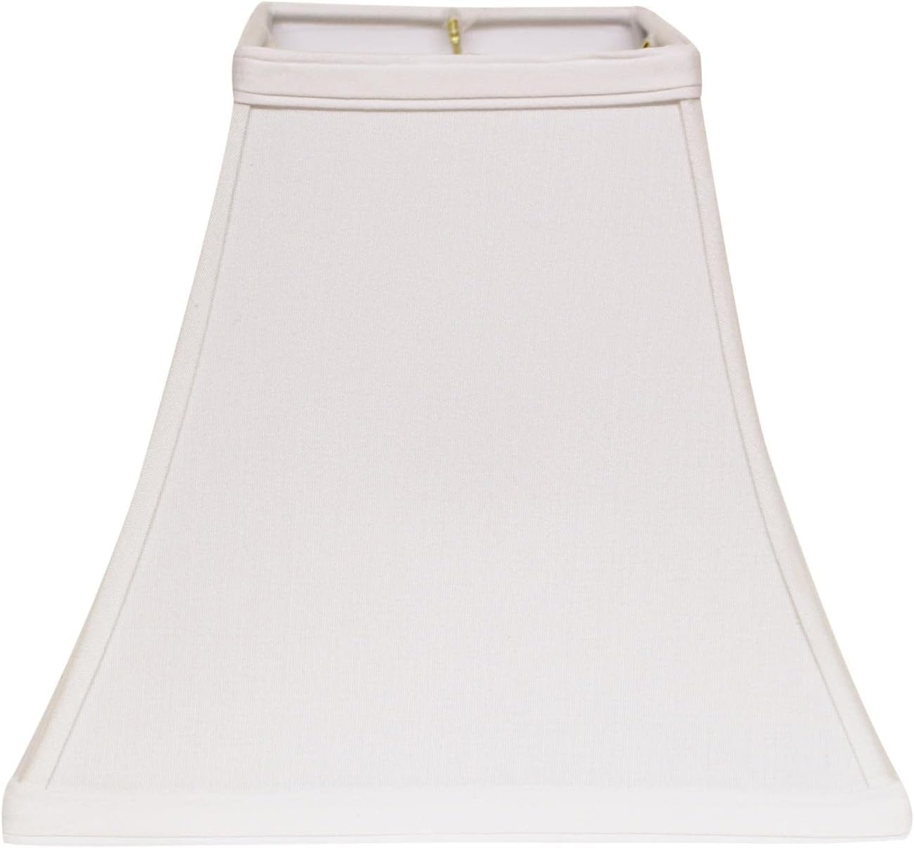 8"W Fabric Slant Square Bell Hardback Lampshade with Bulb Clip in White ...