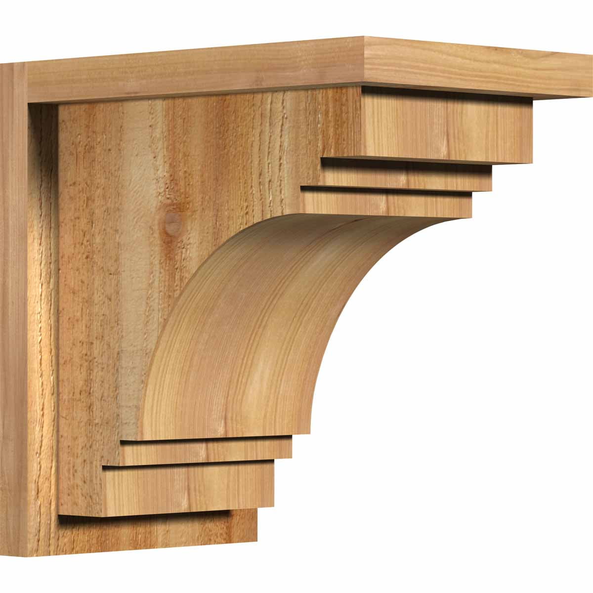 8"W x 12"D x 12"H Pescadero Rough Sawn Corbel w/Backplate, Western Red ...