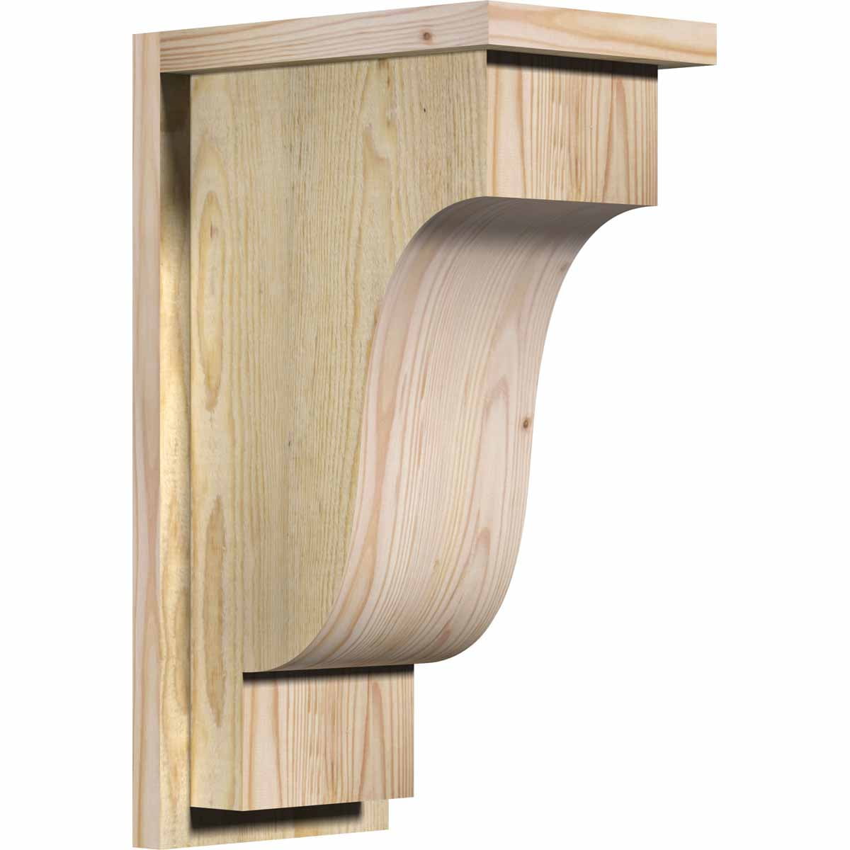 8"W x 12"D x 20"H Newport Rough Sawn Corbel w/Backplate, Douglas Fir ...