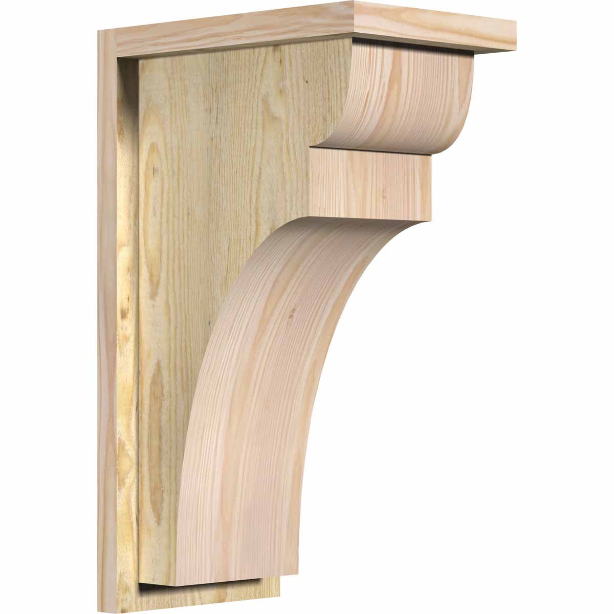 8"W x 12"D x 20"H Yorktown Rough Sawn Corbel w/Backplate, Douglas Fir ...