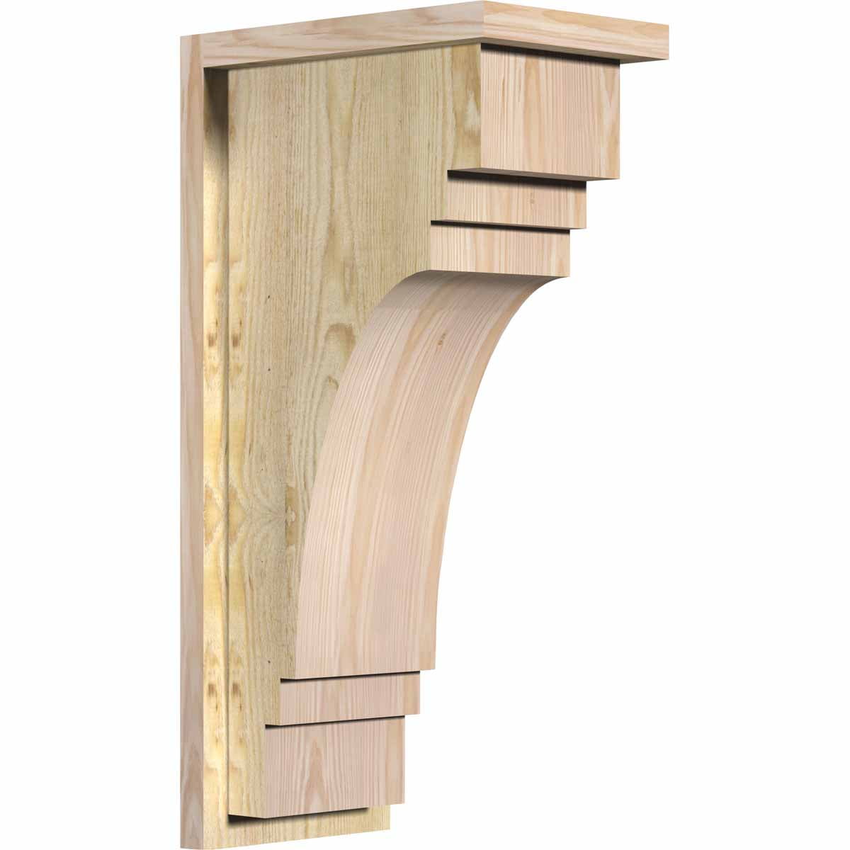 8"W x 12"D x 24"H Pescadero Rough Sawn Corbel w/Backplate, Douglas Fir ...