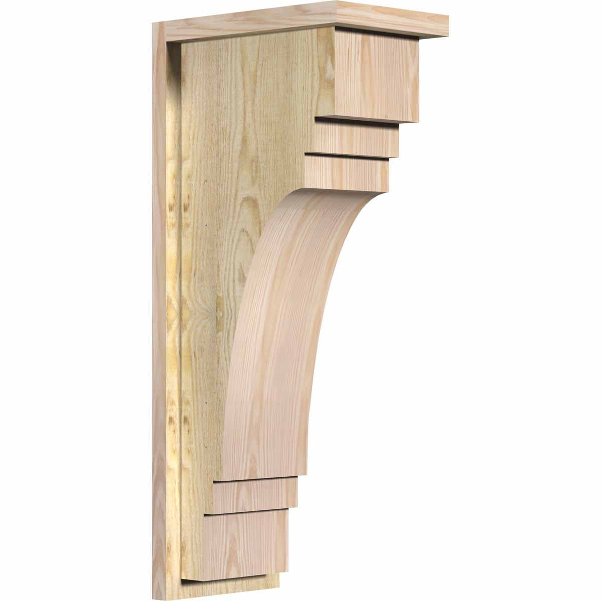 8"W x 12"D x 28"H Pescadero Rough Sawn Corbel w/Backplate, Douglas Fir ...