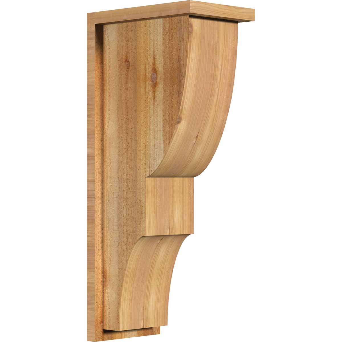 8"W x 12"D x 28"H Ridgewood Rough Sawn Corbel w/Backplate, Western Red ...