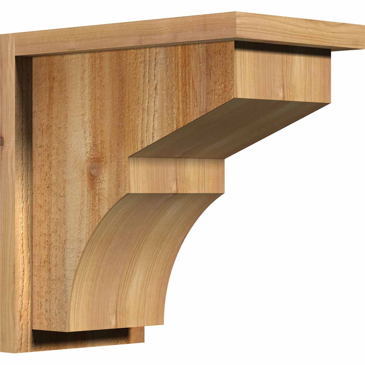 8"W x 14"D x 14"H Monterey Rough Sawn Corbel w/Backplate, Western Red ...