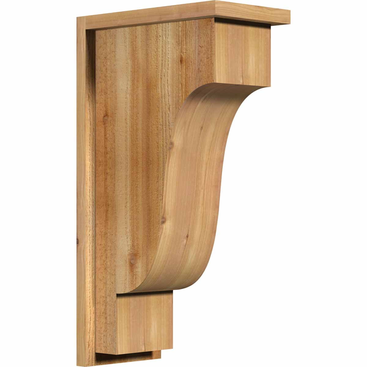 8"W x 14"D x 26"H Newport Rough Sawn Corbel w/Backplate, Western Red ...