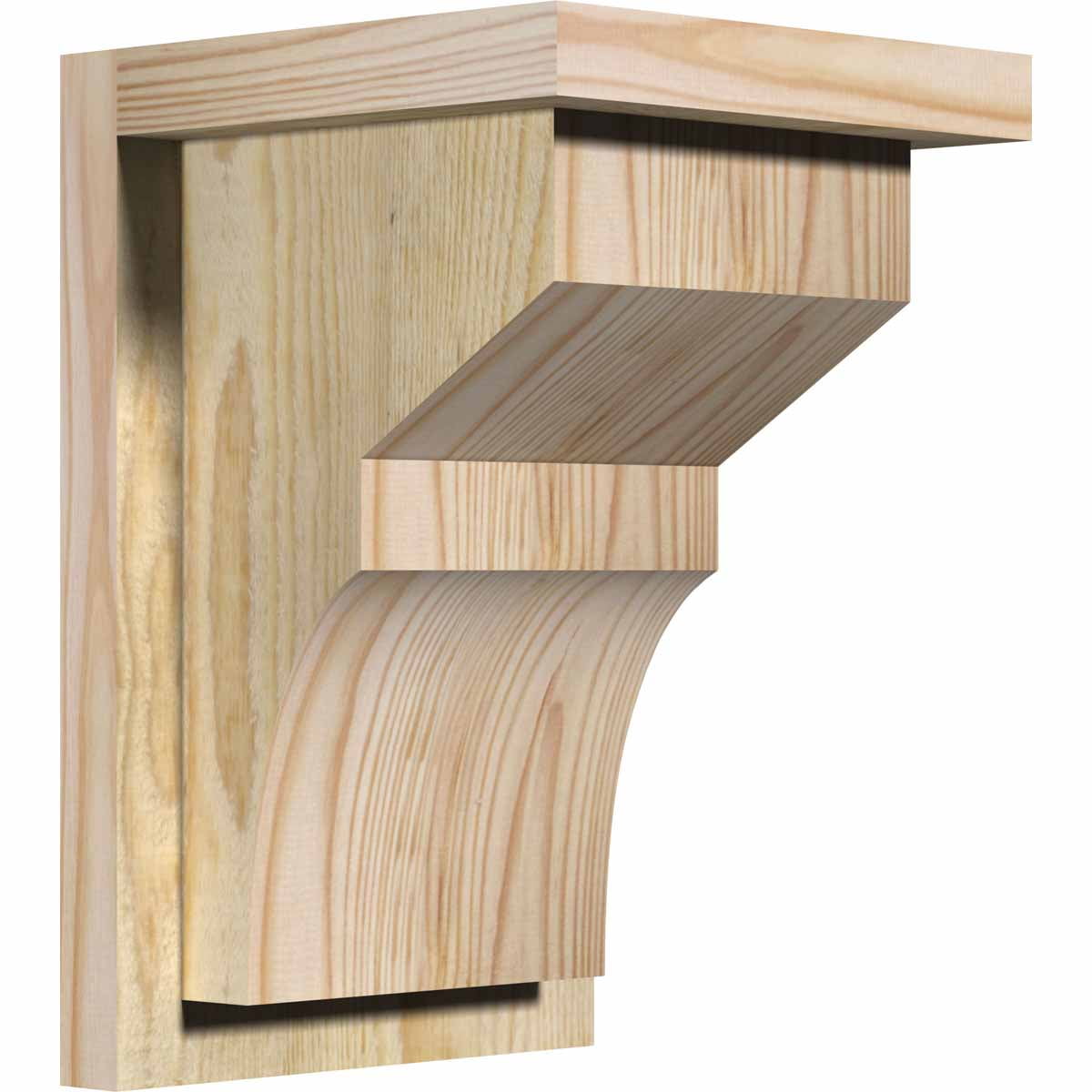 8"W x 8"D x 12"H Monterey Rough Sawn Corbel w/Backplate, Douglas Fir ...