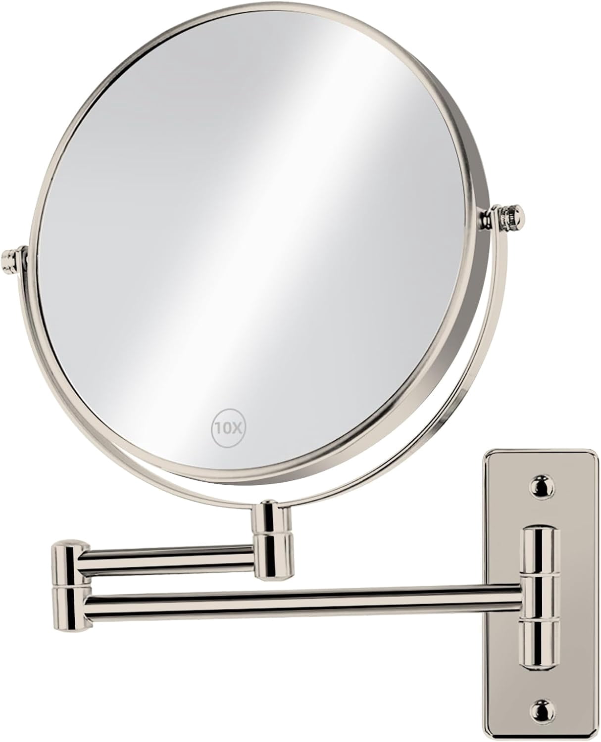 8" Wall Mounted Extendable Bathroom Vanity Makeup Mirror with 1X/10X ...