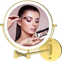 PARKWELL 8" Wall Mounted Vanity Mirror, 1X 10X Magnification, 360 ...