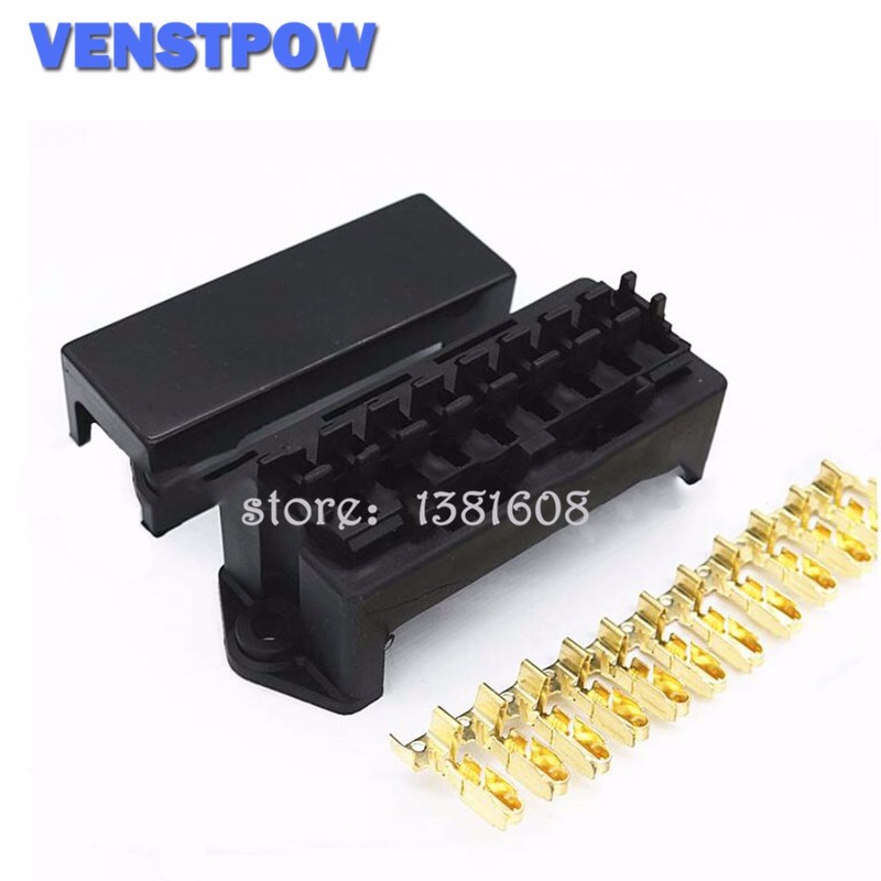8 Way Black Car Seat Medium Relay Fuse Box Assembly with 16pcs ...