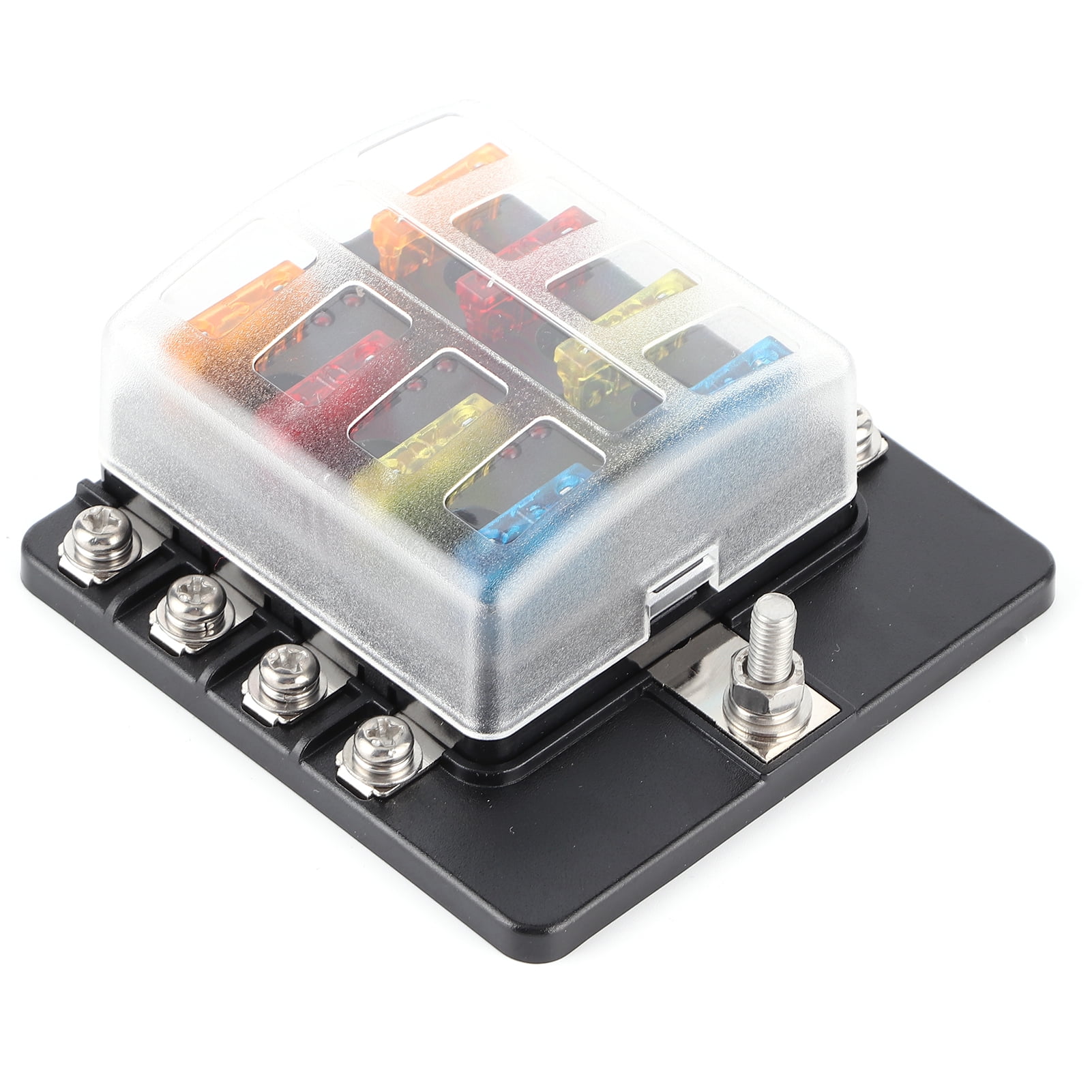8-Way Screw Nut Terminal Fuse Box Blade Block Holders with LED ...