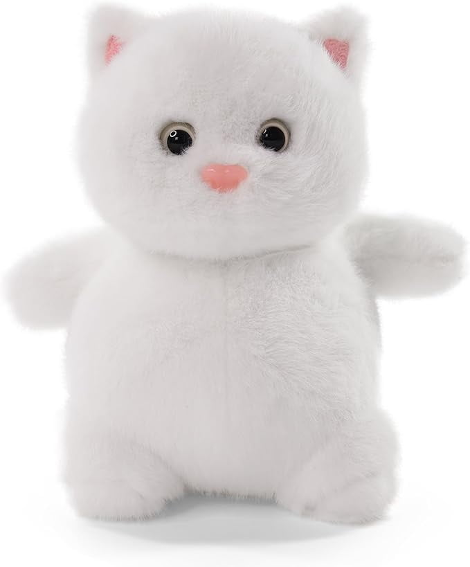 8" White Cat Stuffed Animal Plush Toy, Cat Plush Cute Plushies for ...