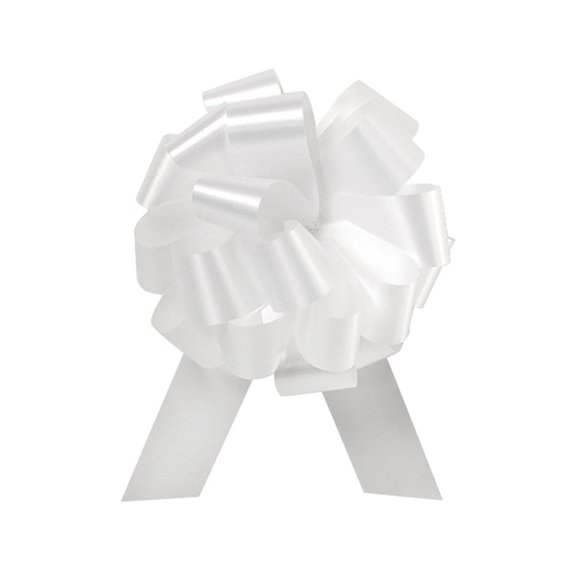 8" White Large Embossed Pull Bow (2 3/4" Wide Ribbon) - 1 Bow - Walmart.com