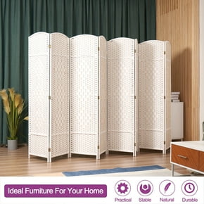 White Woven Fiber Room Dividers
