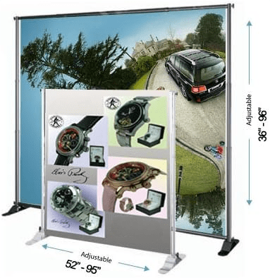 8' Width and 8' Tall Telescopic Banner Stand Step and Repeat Adjustable ...