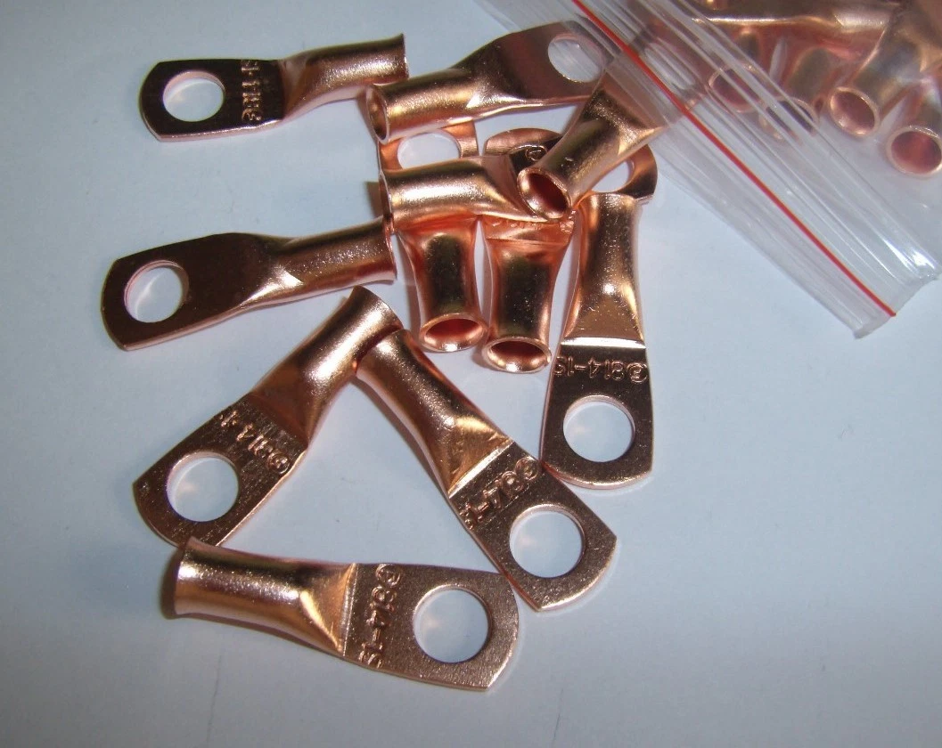 (8) Wire Ring Terminal Copper 8 Awg Gauge 1/4" Connectors Car Audio ...