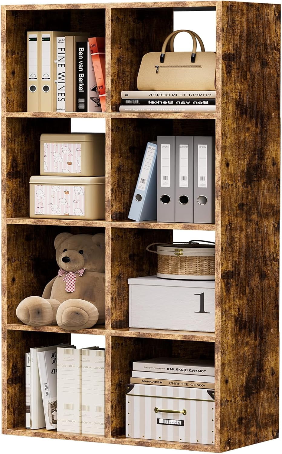 8 Wood Cube Storage Organizer with Open Back and Removable Back Panels ...