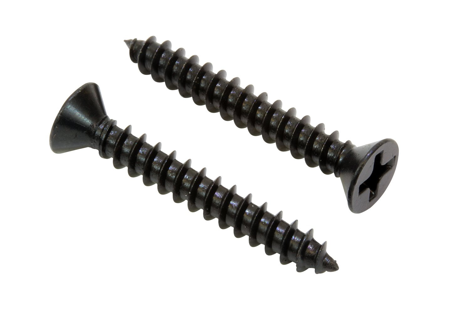 #8 X 1-1/4'' Black Xylan Coated Stainless Flat Head Phillips Wood Screw ...
