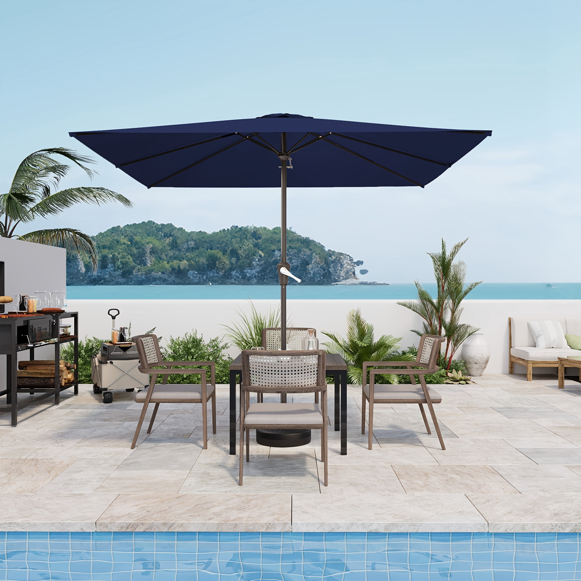 8' X 10' Rectangular Patio Umbrellas for Outdoor, Outdoor Table ...