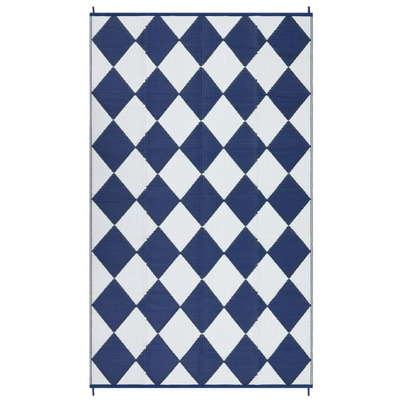 8 X 10 ft Plastic Dark Blue White Rectangular Beach Front Porches Patio ...