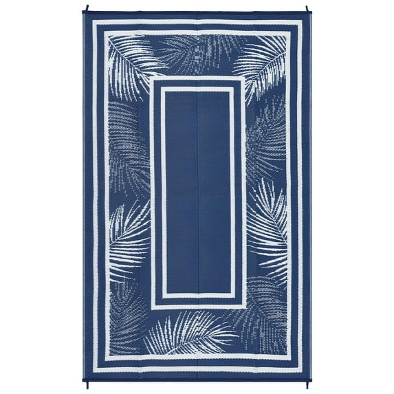 8 X 10 ft Plastic Dark Blue White Rectangular Beach Front Porches Patio ...