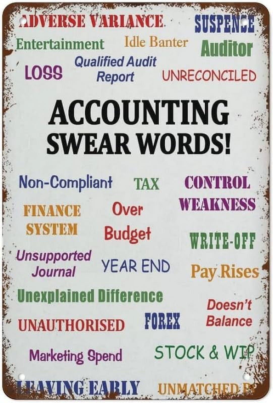 8"X 12" Accounting Swear Words Accountant Wall Art Accountant Gift ...