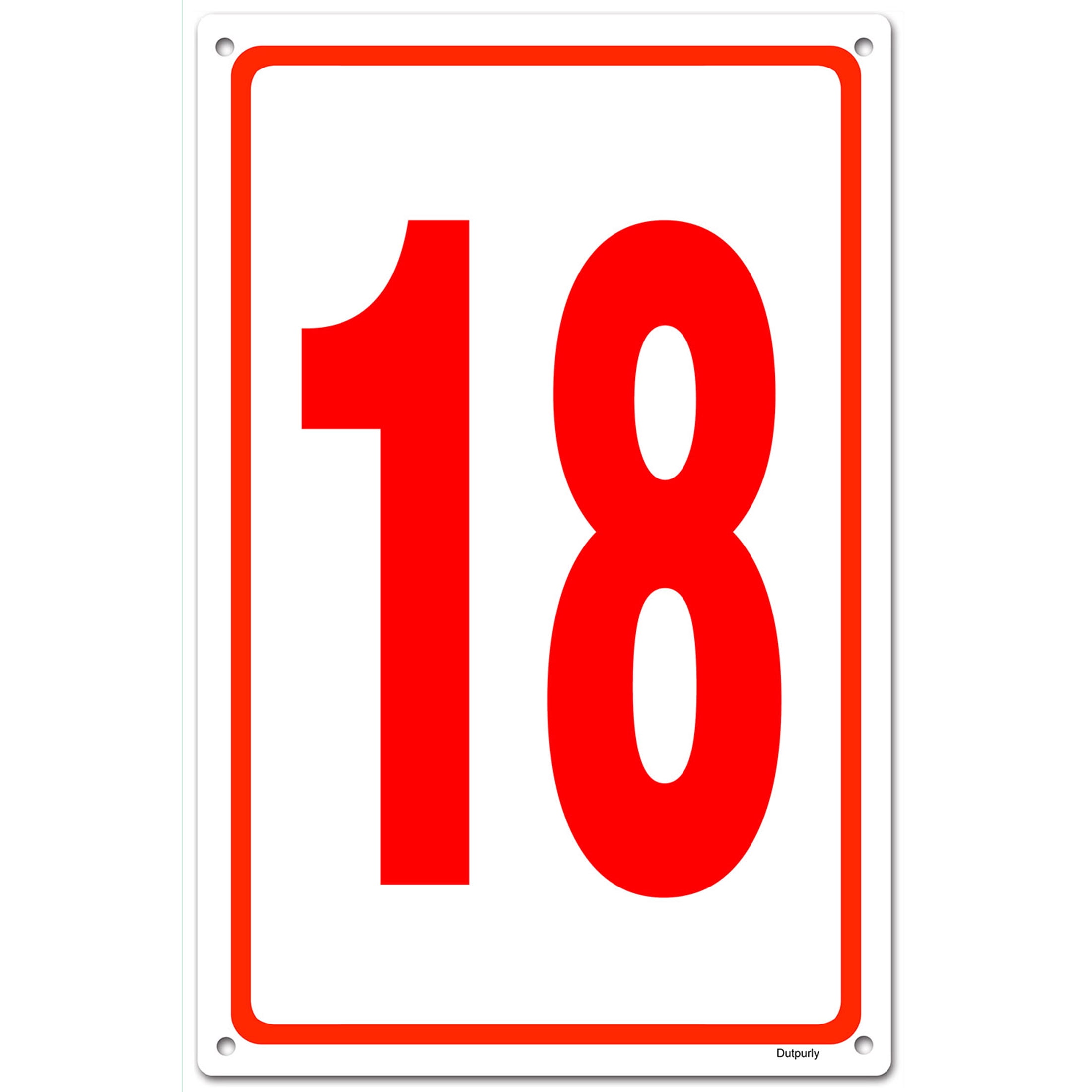 8" X 12" Aluminum Number Signs 18, Metal Curbside Number Outdoor and ...