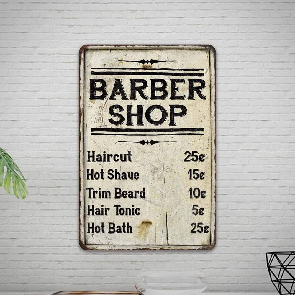 8"X 12" Barber Shop Sign, Barber Shop Price List Sign, Farmhouse Style ...