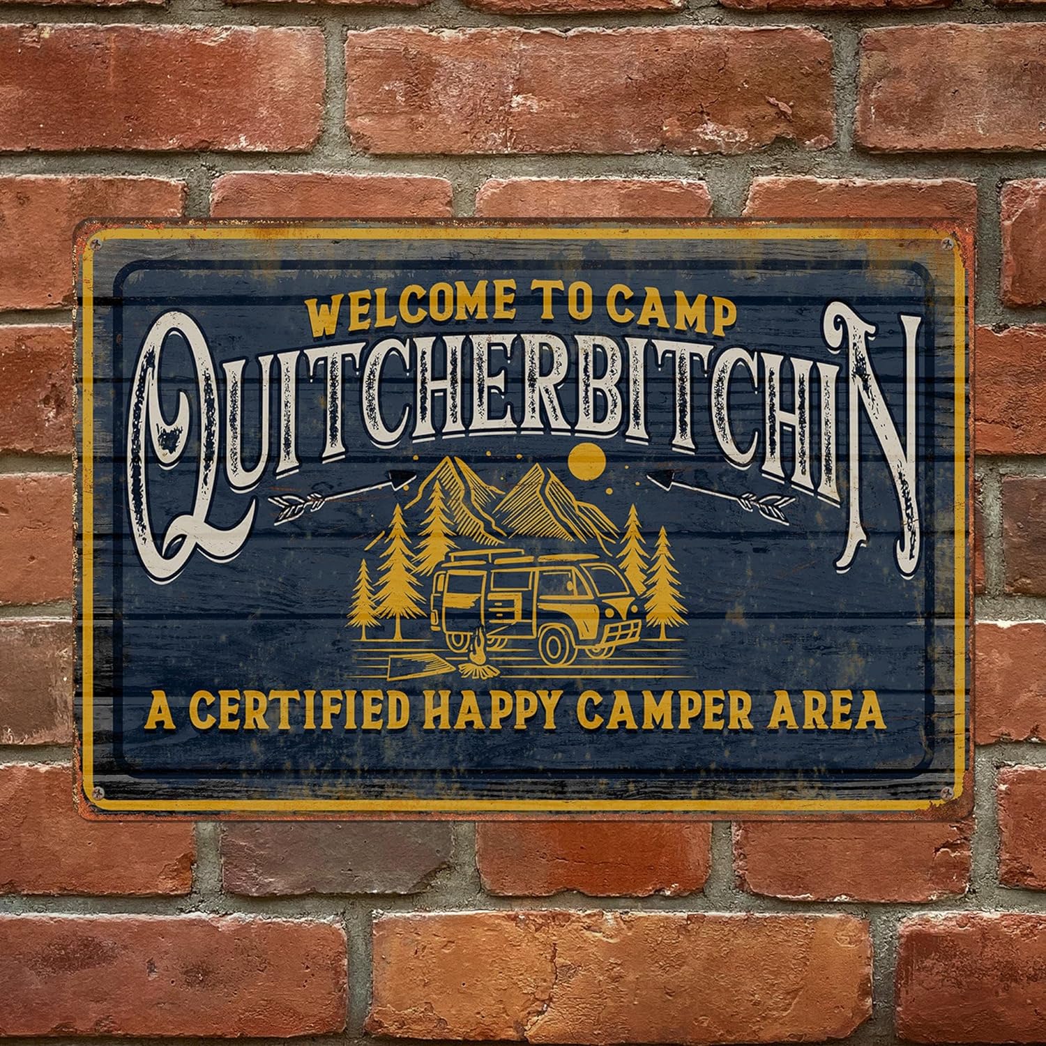 8"X 12" Camping Sign - Gift For Campers - Funny Wall Decor Tin Signs ...