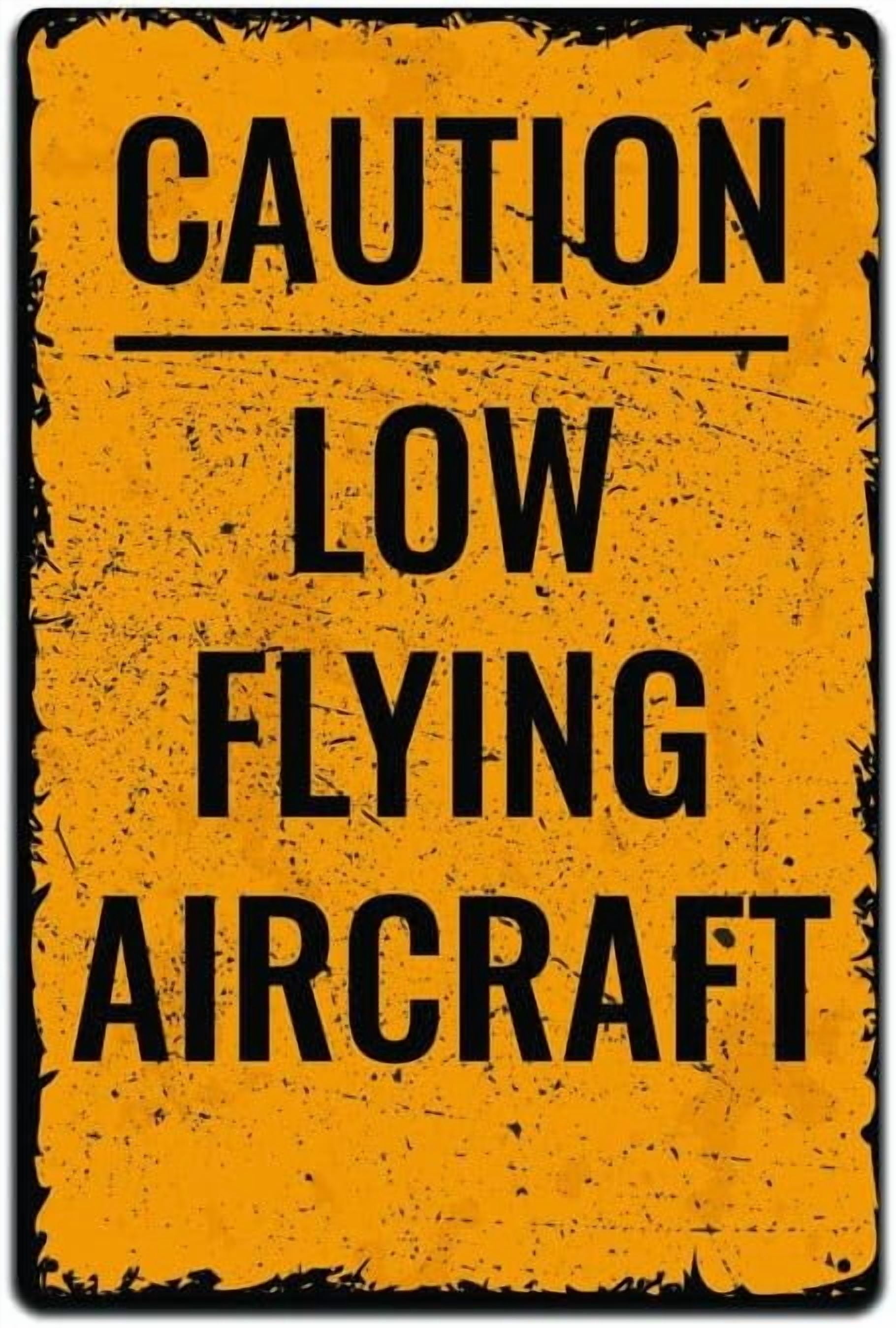 8"X 12" Caution Low Flying Aircraft Tin Sign Vintage Wall Decor Metal ...