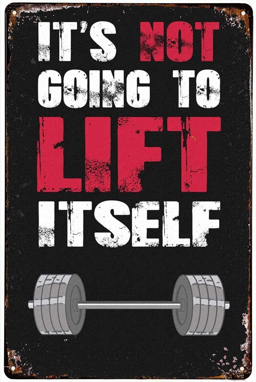 8"X 12" Gym Tin Signs - Fitness Art - Weight Lifting Tin Signs ...