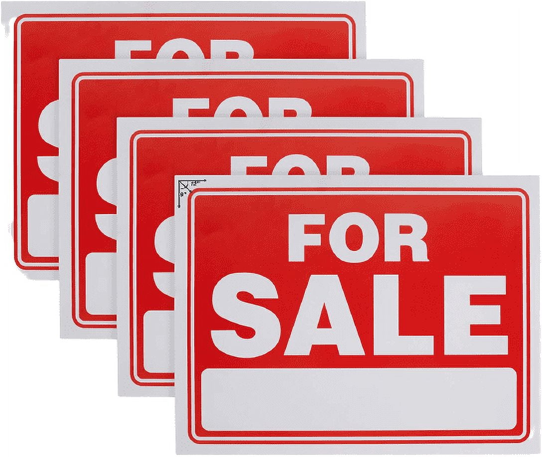 8 X 12 Inches For Sale Sign Plastic Coated Self-Adhesive Window Peal ...