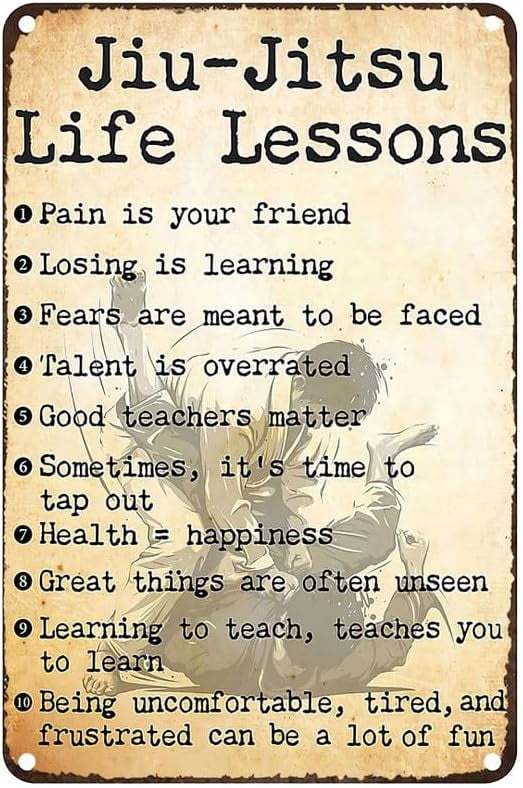 8"X 12" Jiu-Jitsu Life Lessons Vintage Metal Tin Sign Art Plaque Wall ...
