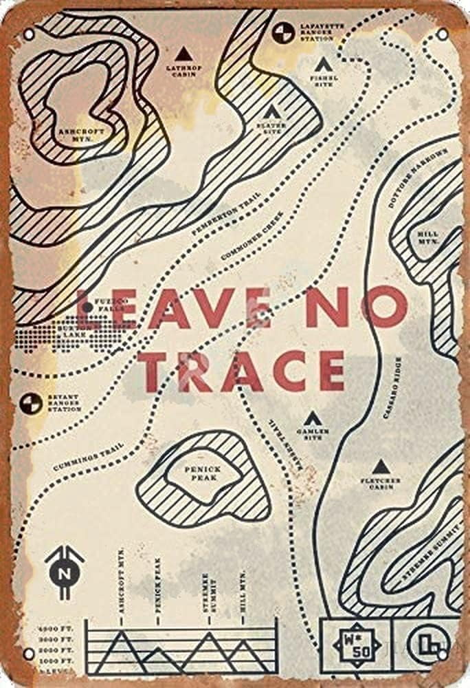 8"X 12" Leave No Trace Map Vintage Metal Tin Sign Art Plaque Wall Decor ...
