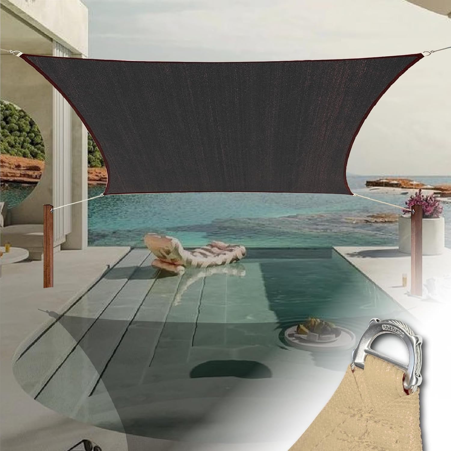 8' X 12' Reinforced Wire Ring Black Commercial Grade Canopy ...