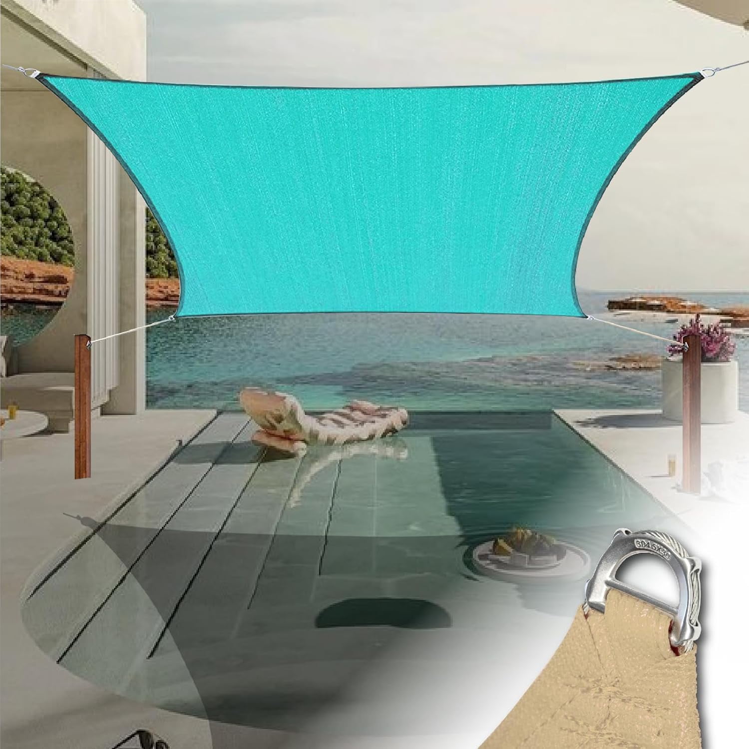 8' X 12' Reinforced Wire Ring Turquoise Commercial Grade Canopy ...