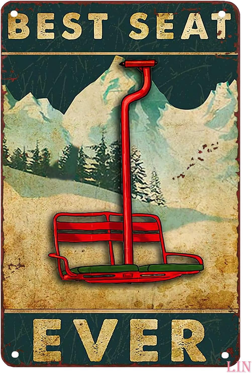 8"X 12" Ski Decorations Outdoor Skiing Lover Skiing Poster Best Seat ...