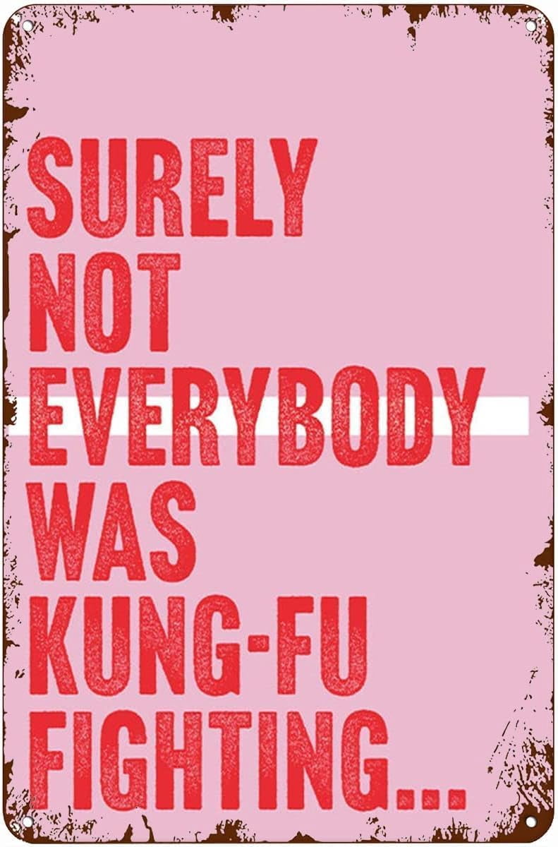 8"X 12" Surely Not Everybody Was Kung Fu Fighting Vintage Metal Tin ...