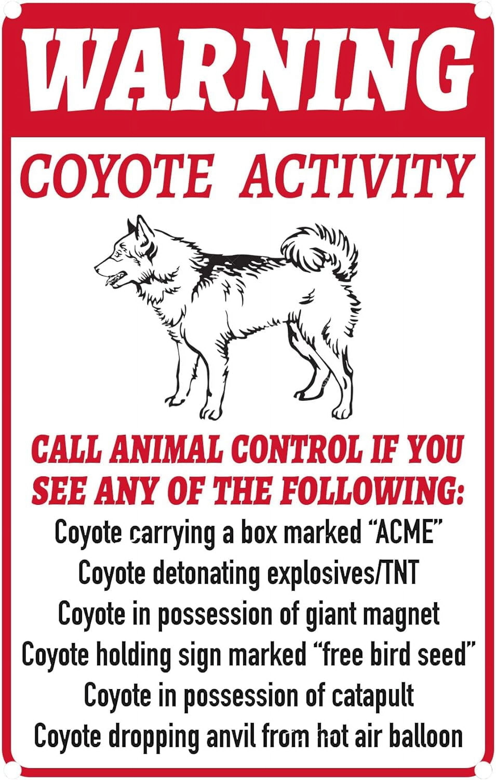 8"X 12" Vintage Tin Sign Retro Metal Sign Coyote Activity Metal Signs ...