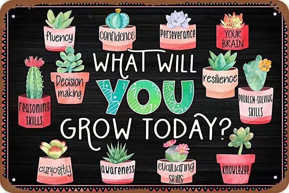 8"X 12" What Will You Grow Today Fluency Confidence Perseverance Your ...