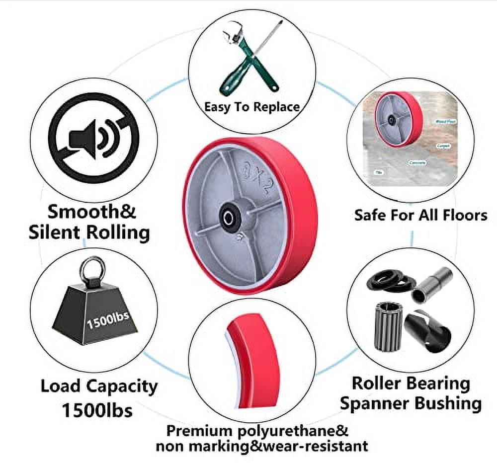 8"X 2" Heavy Duty Casters Wheels - Industrial Caster Wheels ...