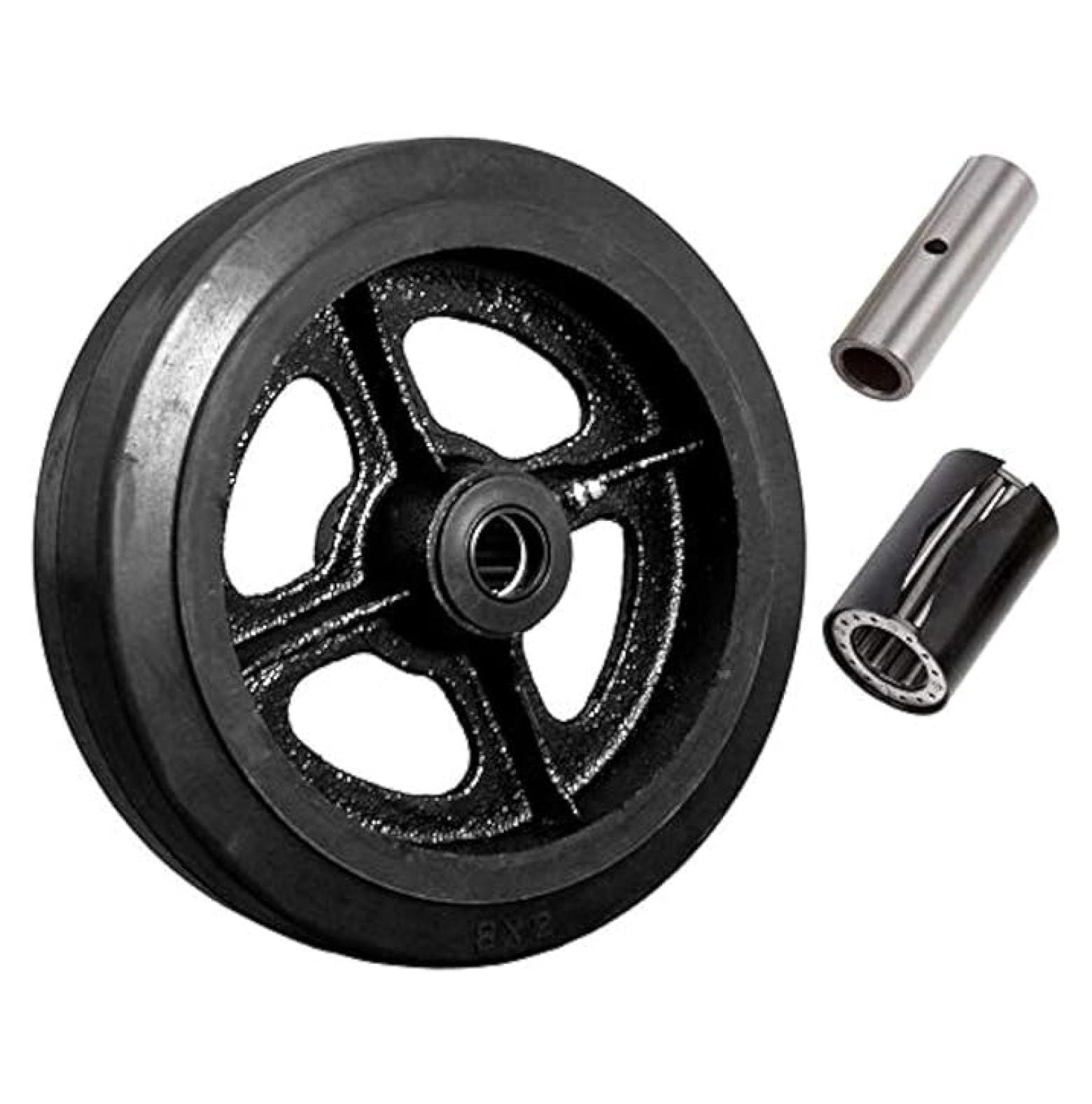 8" X 2" RUBBER ON CAST IRON WHEEL - 650 LBS CAPACITY - Replacement ...
