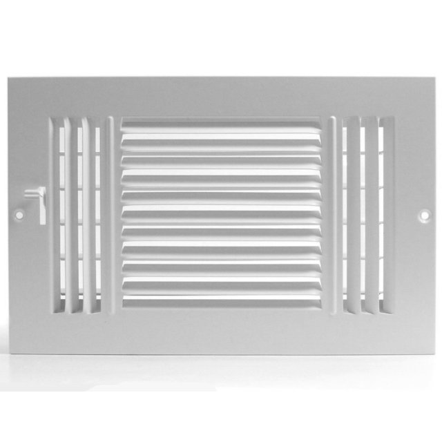 8" X 6" 3-Way AIR SUPPLY GRILLE - DUCT COVER & DIFFUSER - Flat Stamped ...