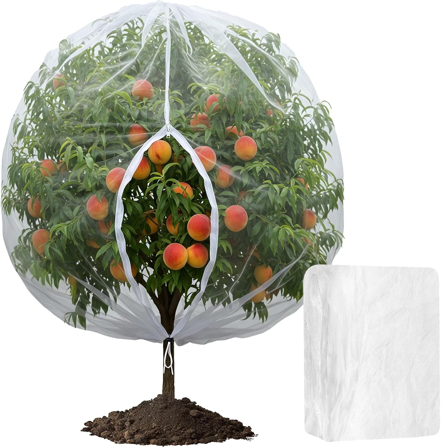 8 X 8 Ft Large Fruits Tree Netting Cover with Zipper and Drawstring ...