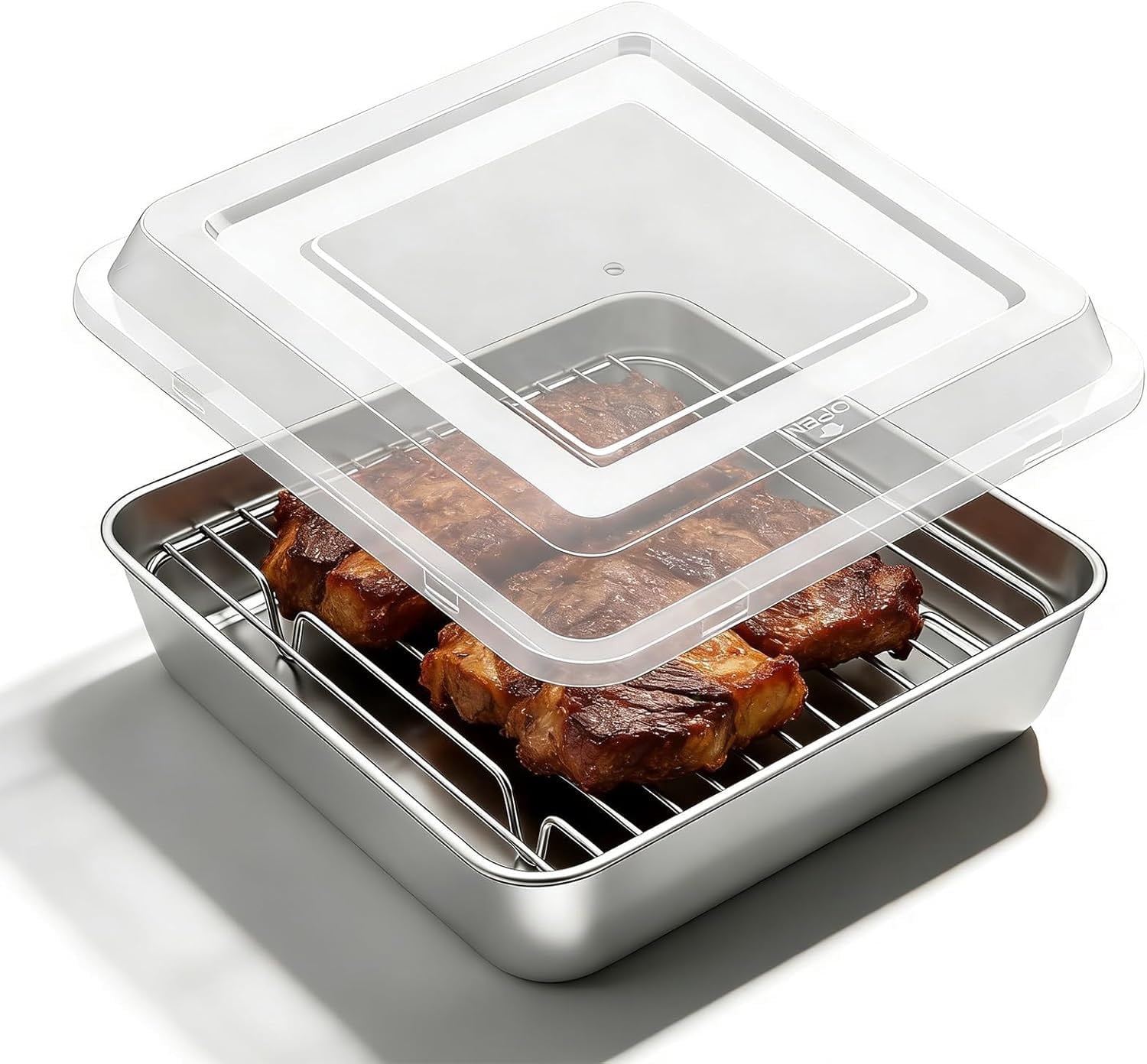 8 X 8-Inch Stainless Steel Cake Baking Pans Baking Pan with Lid and ...