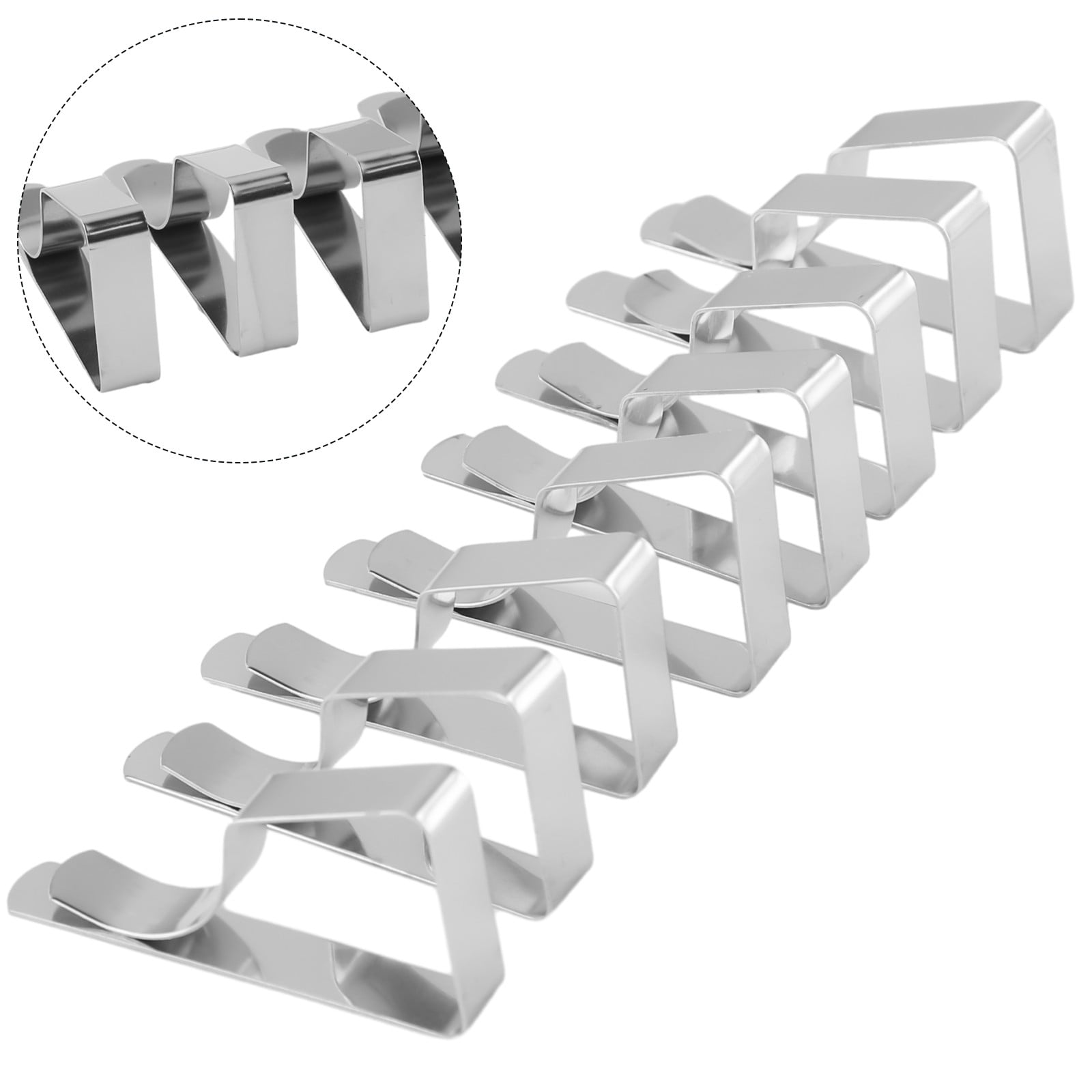 8 X Stainless Steel Table Cloths Picnic Clamps Cover Clip Holder ...